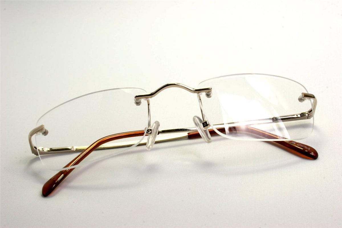 Rectangular slim rimless smart looking eye-glasses RX clear lens palin ...