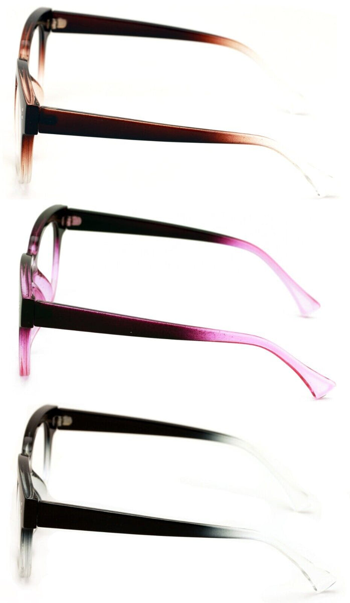 3 Pairs Women Bold Reading Glasses Comfortable Oversized Clear Lens Re ...