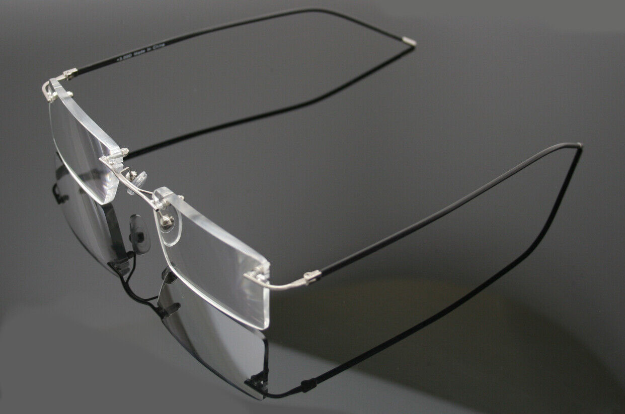 Thin Rectangle Rimless Readers with Anti-Reflective AR Coating Reading ...